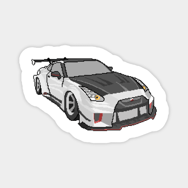 Nissan Skyline GT R35 | Pixel art - Pixel - Magnet | TeePublic