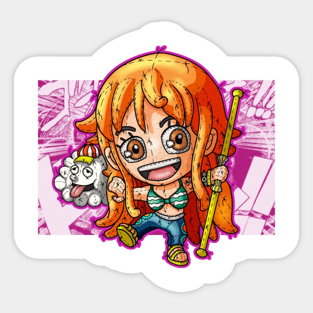One Piece - Nami Plushie - One Piece - Sticker | TeePublic