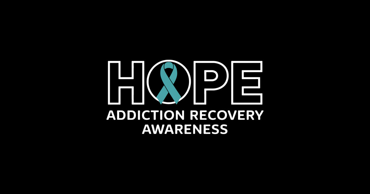 Hope - Addiction Recovery Awareness Teal Ribbon - Addiction Recovery ...