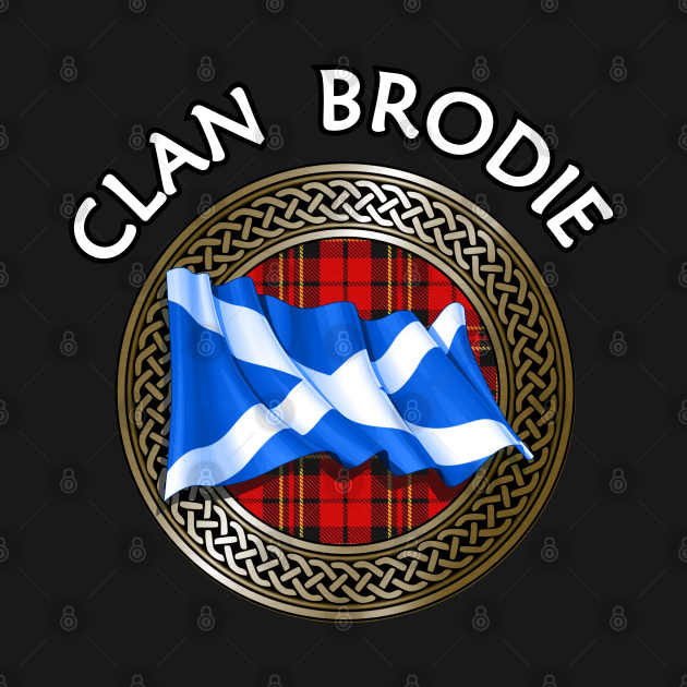 Clan Brodie Crest & Tartan Knot - Brodie - T-Shirt | TeePublic