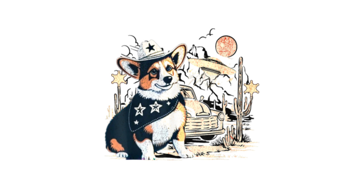 Vintage Funny 90s Western Corgi Lover Men Women - Corgi Lover - T-Shirt ...