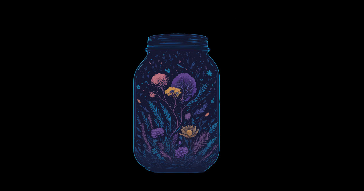 Alien Ecosystem in a Mason Jar - Girly - Sticker | TeePublic