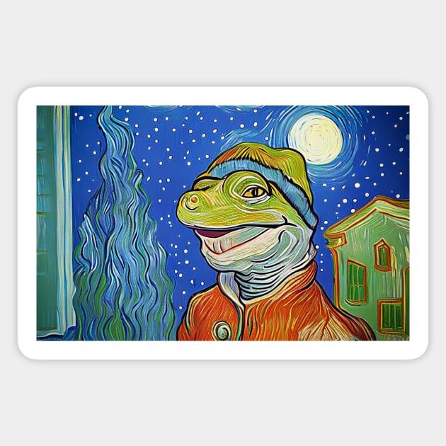 gecko van Gogh - Gecko - Sticker | TeePublic