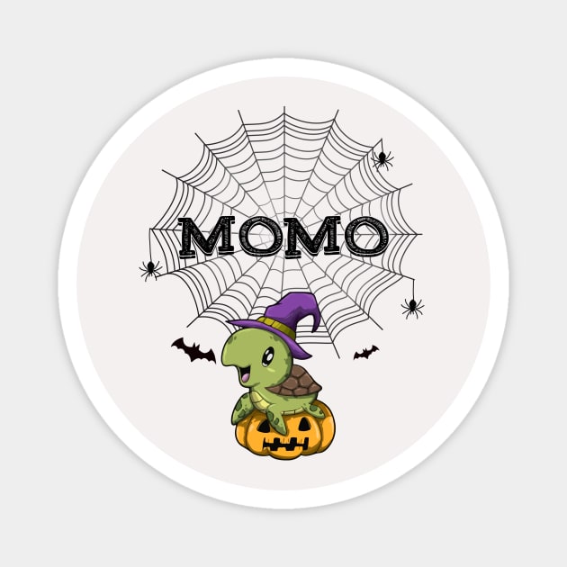 Cute Turtle Pumpkin Witch Momo Happy Halloween - Grandmother - Magnet ...