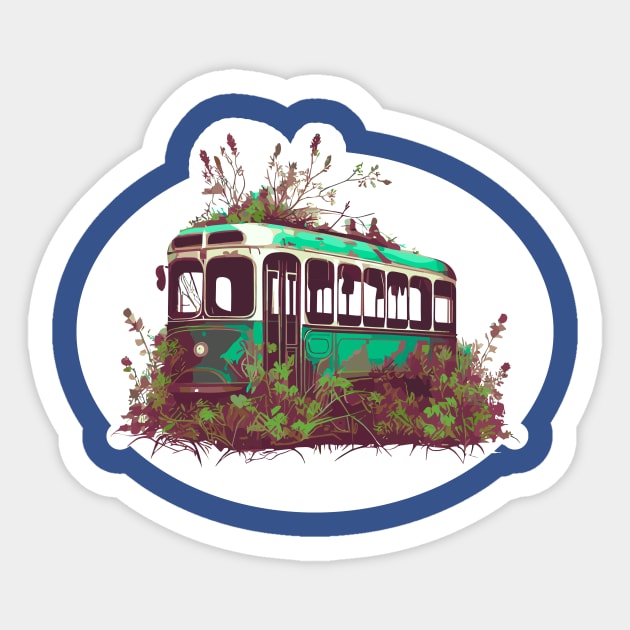 Tram in weed - Tram - Sticker | TeePublic