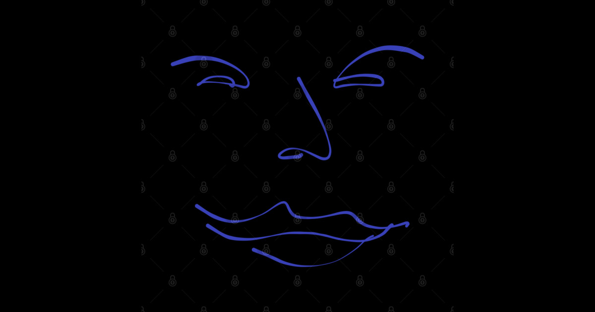 Smug Mischief Face Line Drawing - Face Line Drawing - Sticker | TeePublic