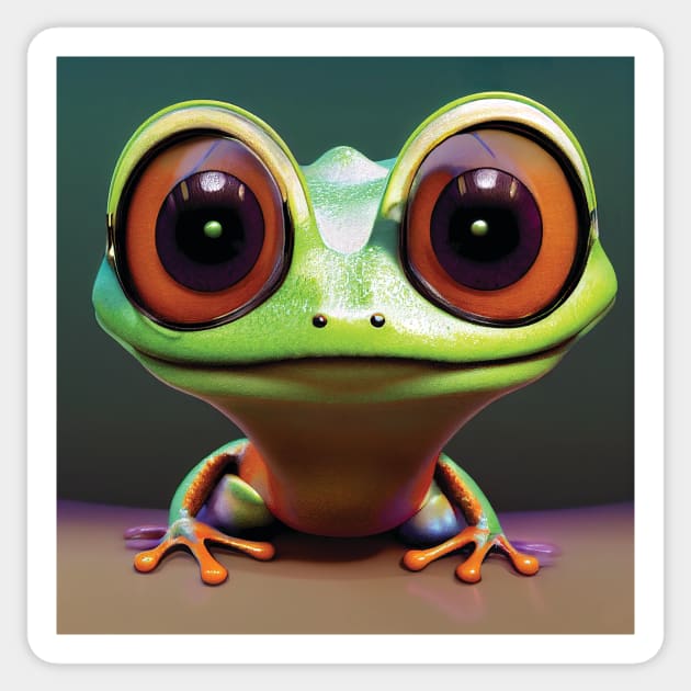Cute Tree Frog - Cute Frog - Sticker | TeePublic