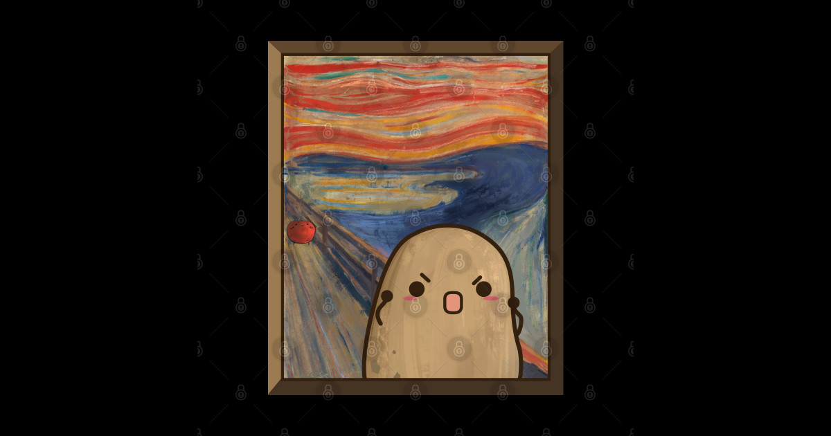 The Cute Potato Scream Artwork - Potato - Sticker | TeePublic