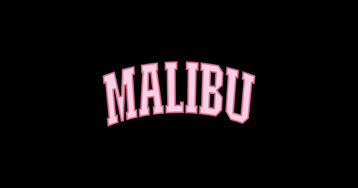 Malibu California Preppy Pink Varsity - Malibu - Posters and Art Prints ...