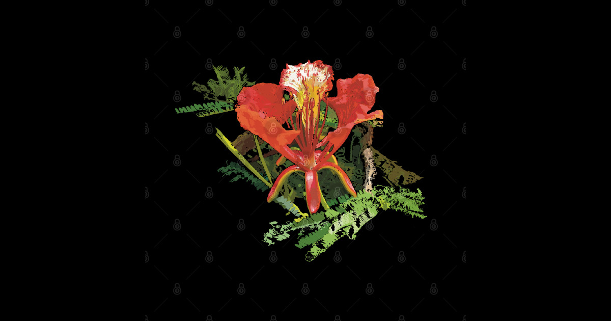 ʻŌhai flower, native Hawaiian flowering shrub - Ohai - Sticker | TeePublic
