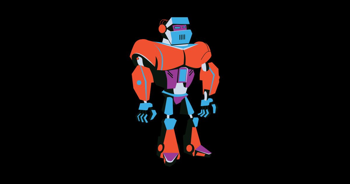 Retro Mecha Hero – Bold Geometric Robot Design - Retro Robot - Sticker ...