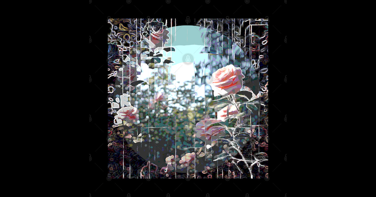 glitch art pink roses tileartwork 2024 may 24 - Glitch - Posters and ...