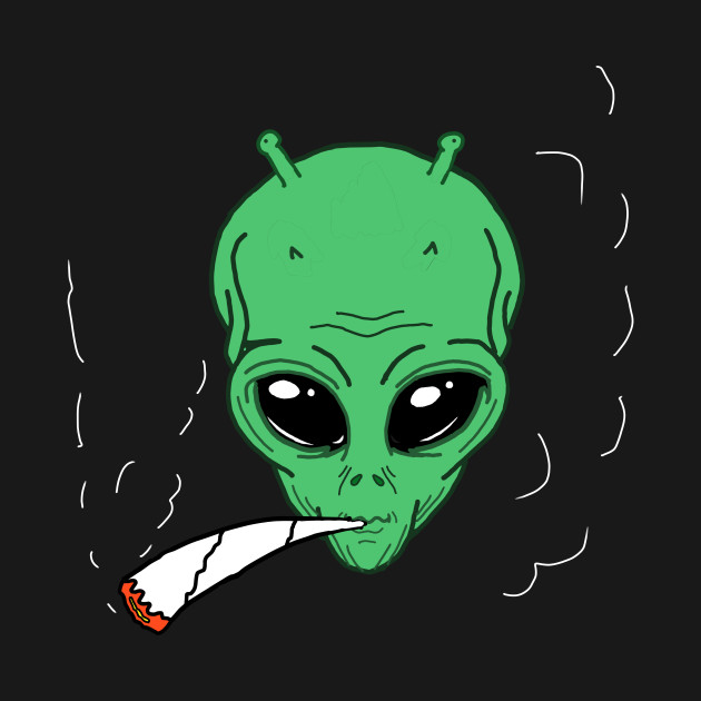 Wallpaper Alien Smoking Weed Around Table