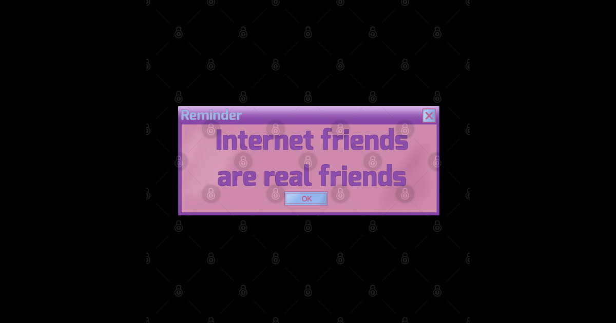 Internet friends are real (Y2K pastel computer popup) - Y2k - Sticker ...