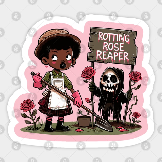 Rotting Rose Reaper - Goth plant lover - Plant Lover Gifts - Sticker ...