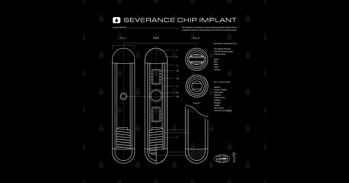 Severance Chip Implant Schematics - Severance - Sticker | TeePublic