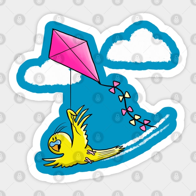 Flying a Kite - Kite - Sticker | TeePublic