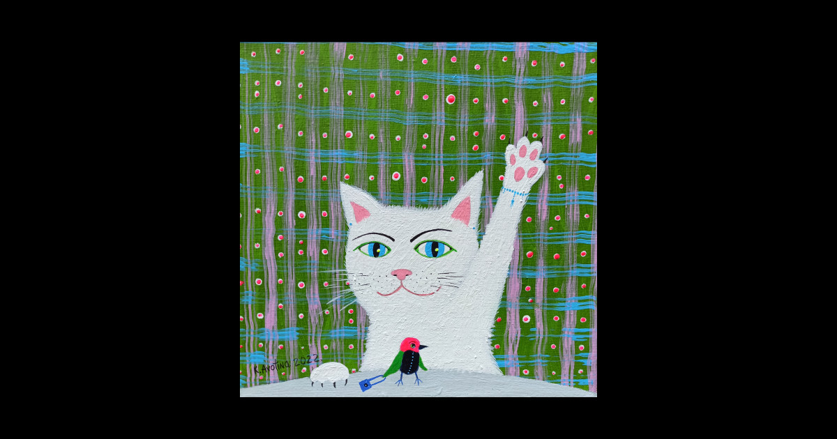 Purr Purr - White Kitty - Sticker | TeePublic