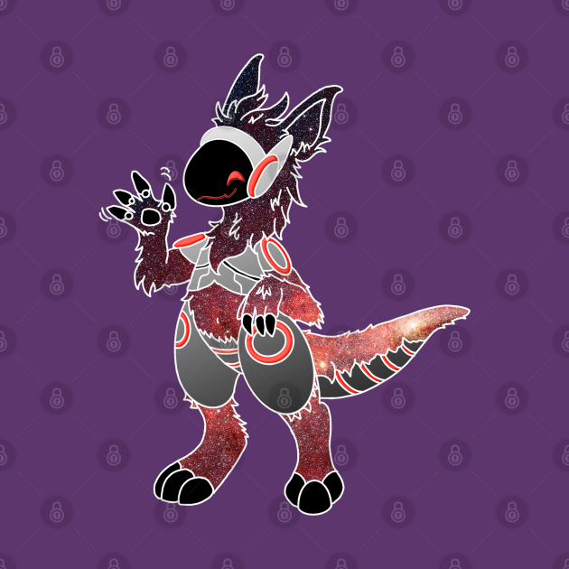 Protogen Fursuit Waving Cosmic Red stars Fursona Furry - Protogen - Pin ...