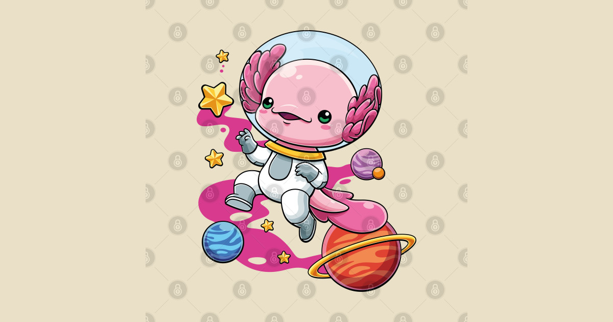 Space Axolotl - Axolotl - T-Shirt | TeePublic