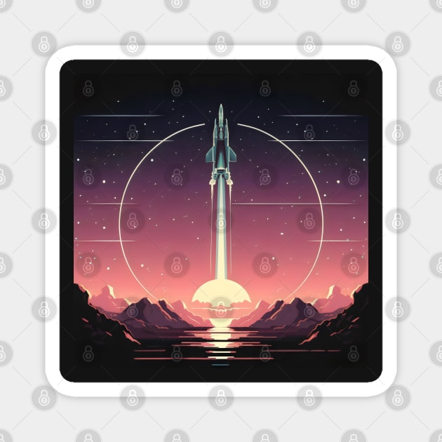 Sci fi rocket art - Sci Fi Space - Magnet | TeePublic