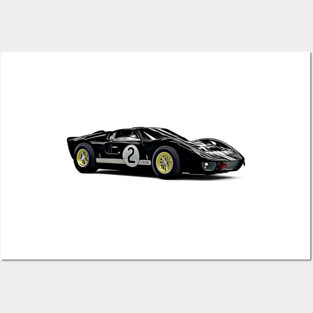 GT40 MK2 Cartoon - Car - Posters and Art Prints | TeePublic