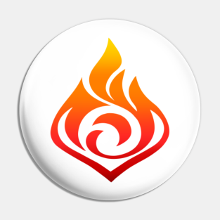 Diluc Pyro Fire Element Genshin Impact Pins and Buttons for Sale ...