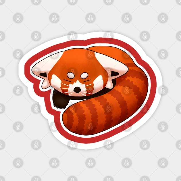 Cute/Kawaii illustrated Red Panda - Red Panda - Magnet | TeePublic