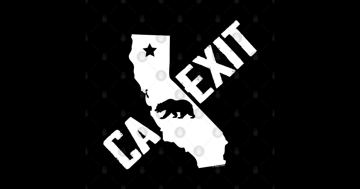 CALEXIT (White) - California - Sticker | TeePublic