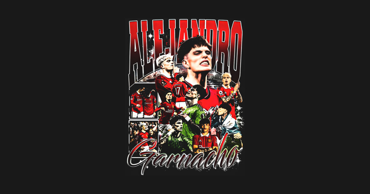 Alejandro Garnacho Retro Bootleg - Alejandro Garnacho - T-Shirt | TeePublic