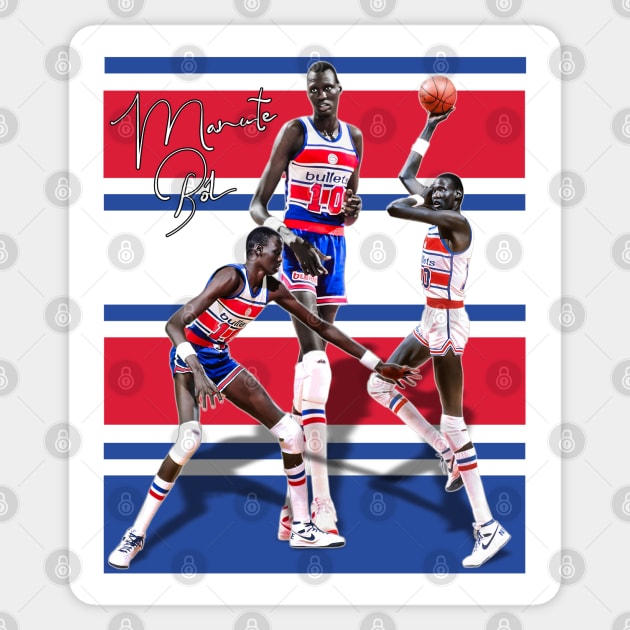 Manute Bol Bullets Tribute - Washington Bullets - Sticker | TeePublic