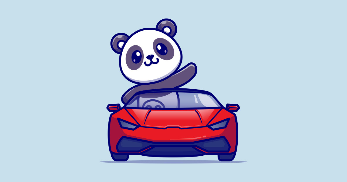 Cute Panda Driving Car Cartoon - Cute Panda Driving Car Cartoon - T ...