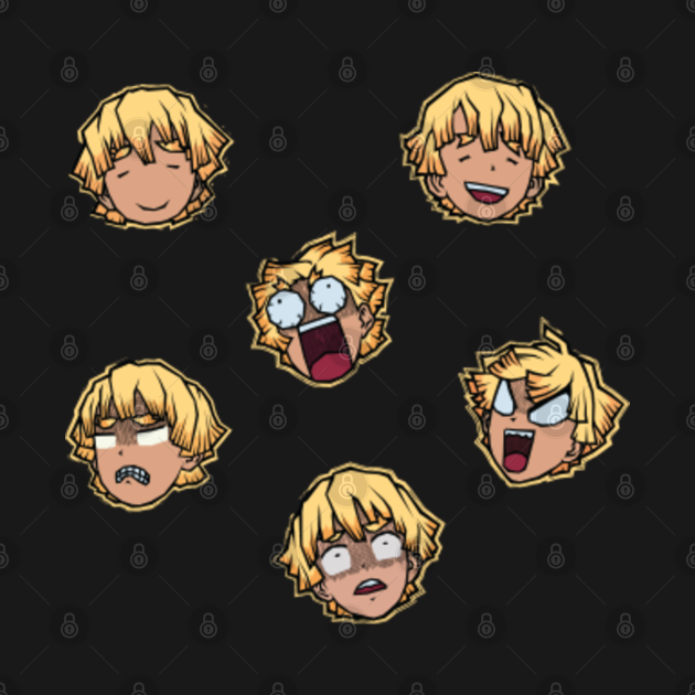 Zenitsu Faces - Zenitsu - T-Shirt | TeePublic