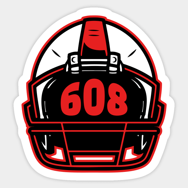 Retro Football Helmet 608 Area Code Madison Wisconsin Football ...