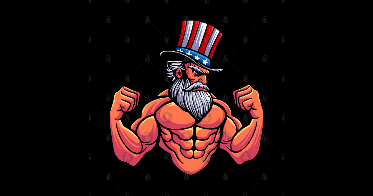 Muscular Uncle Sam - Uncle Sam - Sticker | TeePublic