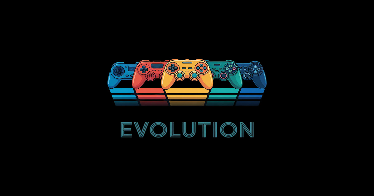 Video Game Controller Evolution 80s 90s Gaming Gamer - Video Game ...