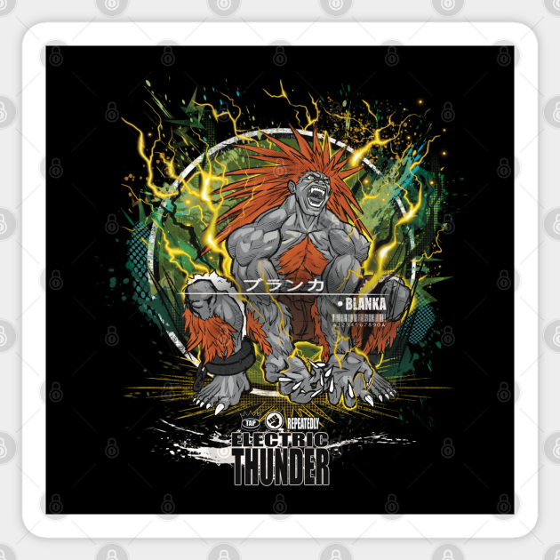 BLANKA: ELECTRIC THUNDER - Street Fighter - Sticker | TeePublic