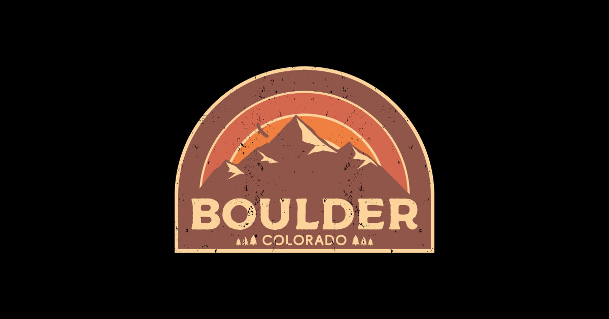 Vintage Boulder Colorado Mountain Design - Boulder Colorado - Sticker ...