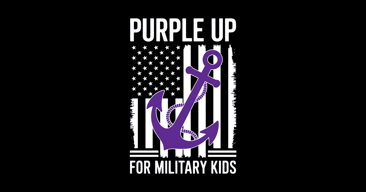 Purple Up Month Of The Military Child Military Kids USA Flag - Purple ...