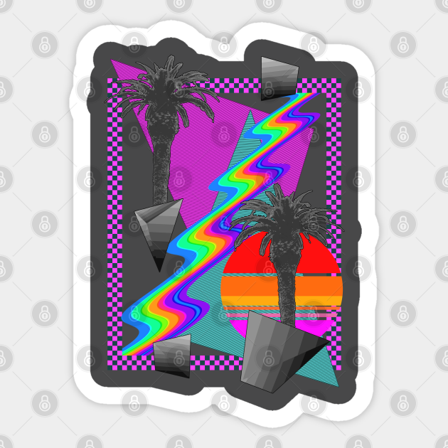 Synthwave Collage with Rainbow - Synthwave Collage With Rainbow ...