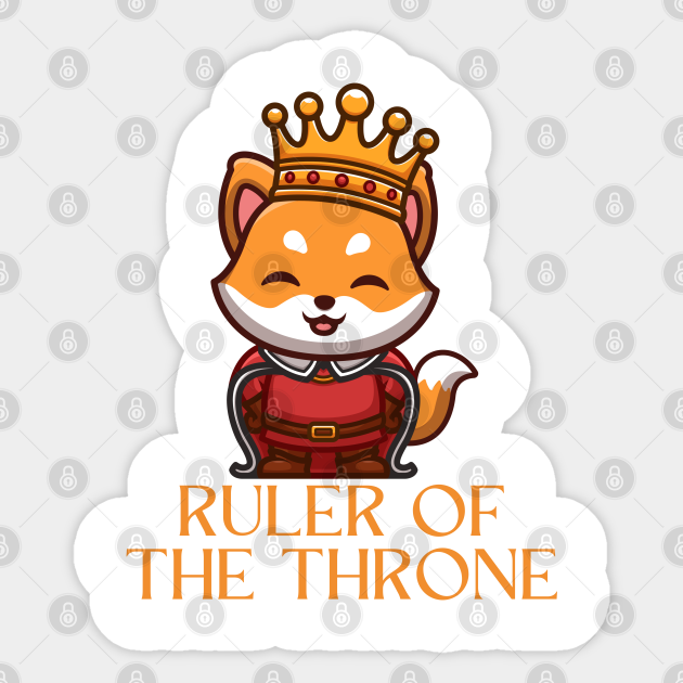Ruler Of The Throne, fox King, Royal fox - King - Sticker | TeePublic