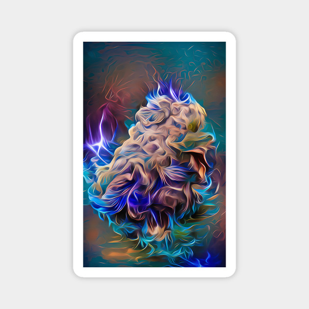 Blue Engorged Bioluminescent Nug Bud Weed Cannabis - Nugs - Magnet ...