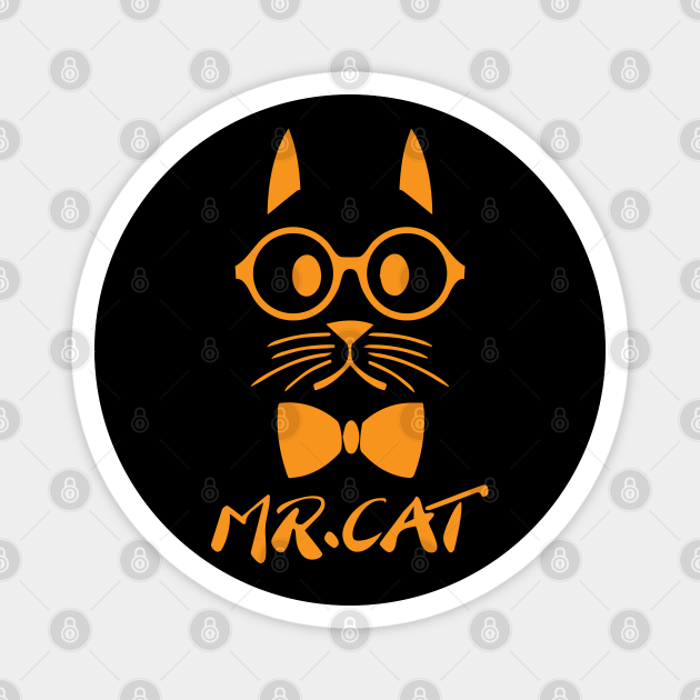 Orange Mr Cat - Mr Cat - Magnet | TeePublic