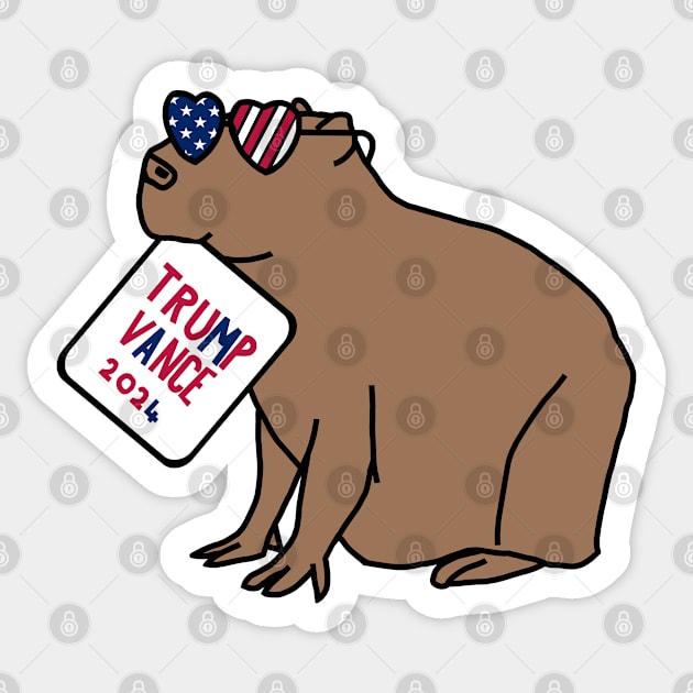 Capybara Wearing Glasses with Trump Vance 2024 Sign - Trump Vance ...