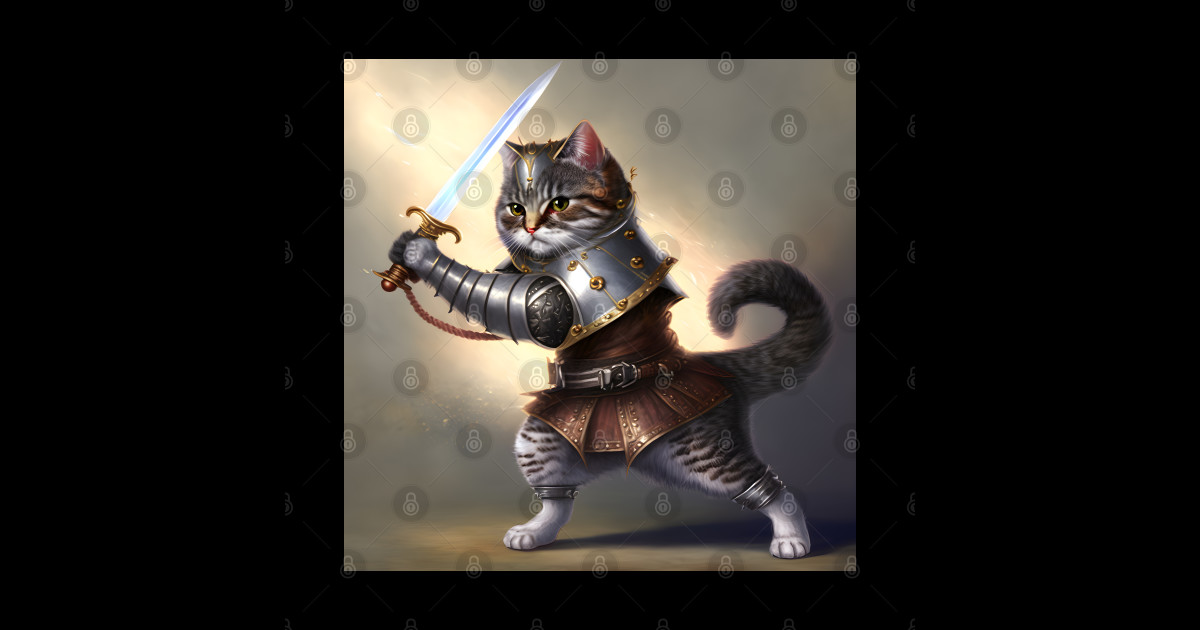 Cat with swords-Brave cat-Cats in Medieval times . - Anime And Manga ...