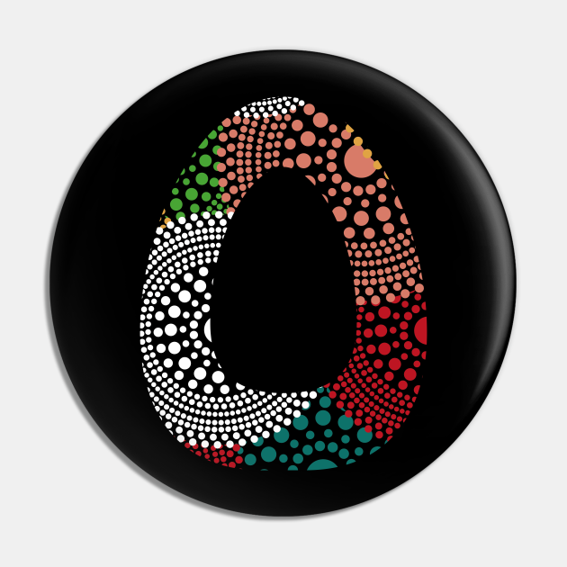 O Aboriginal Art - Alphabet Letters - Pin | TeePublic