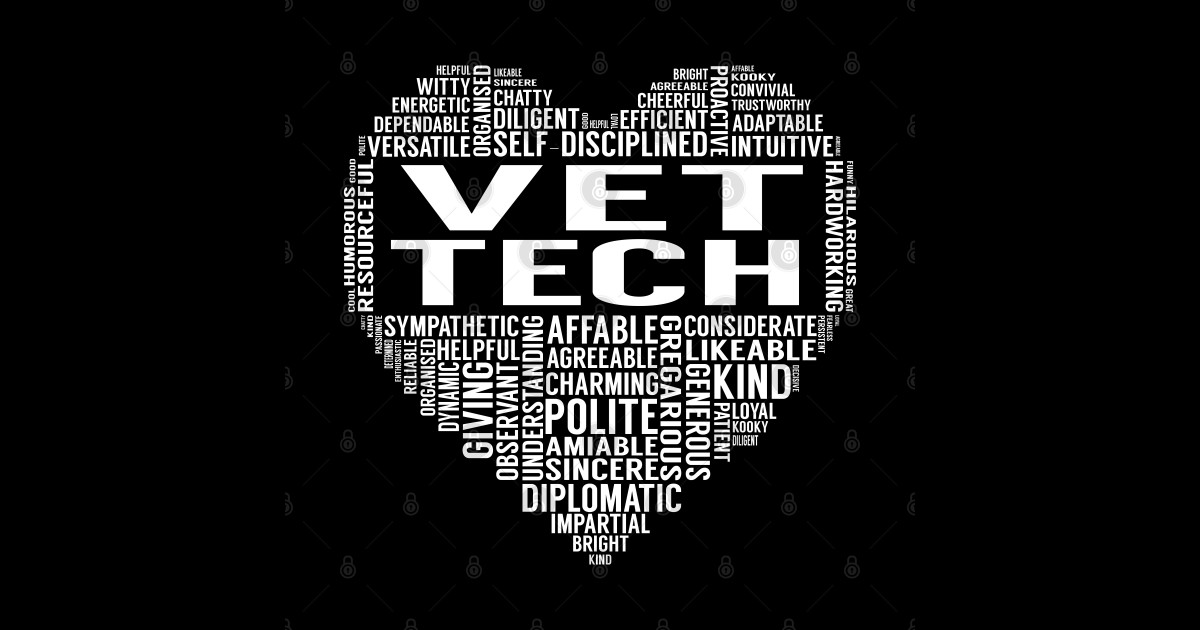 Vet Tech Heart - Vet Tech - Sticker | TeePublic