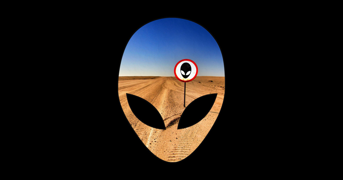 Alien Head Outline (Desert Highway) - Alien - Posters and Art Prints ...