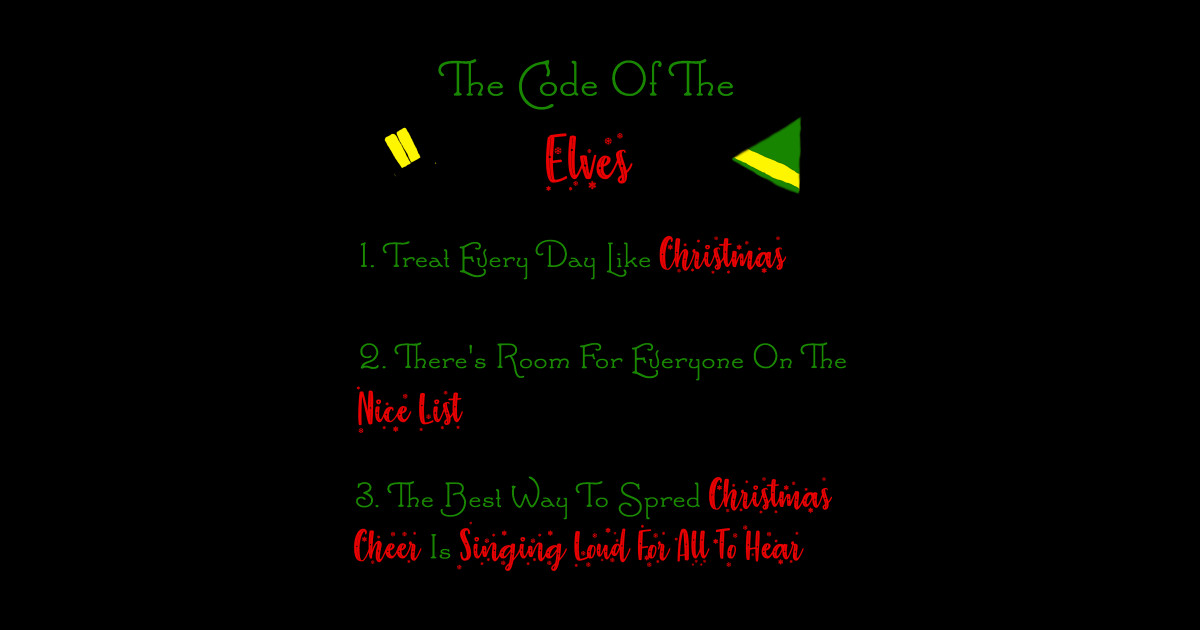The Code of the Elves - Elf Movie Quote - Elf Christmas Cheer - Sticker ...