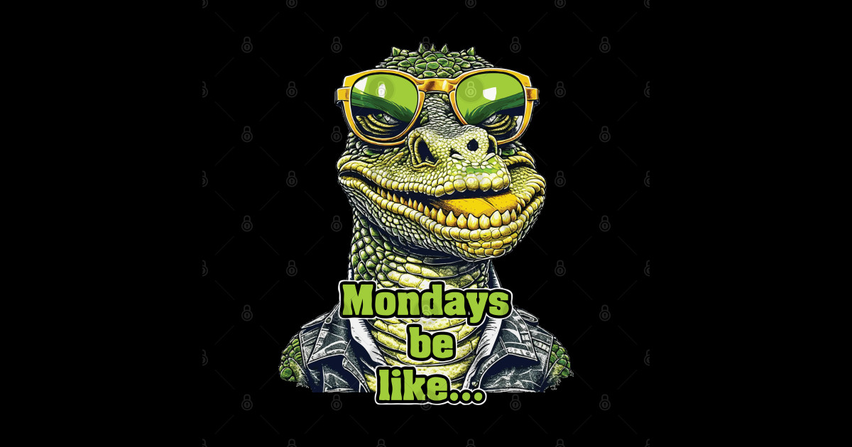 Crocodile Mondays Be Like Vector Sticker - Funny Hangover Style ...